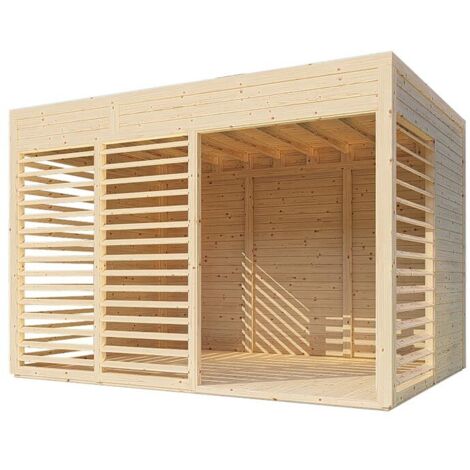 Rowlinson Garden Lounge 2 Wooden Summer House Log Cabin Gazebo Studio ...