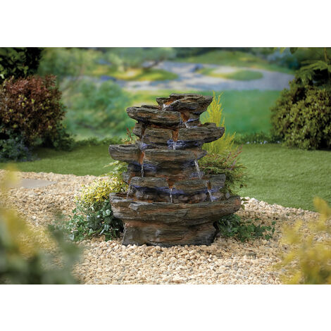 Easy Fountain Red Rock Springs LED Natural Garden Water Feature Stone ...