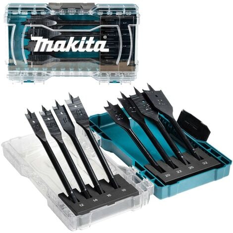 Makita E-08698 Hex Shank Wood Flat Drill Bit Set 8PC 12mm 14 16 18 20 ...