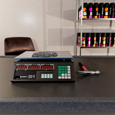 Adalat 88 - B scula electr nica comercial con bater a recargable de sobremesa, 40 kg, plato de ...