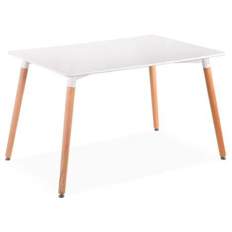 Mesa de cocina estilo nórdico rectangular, Modelo Niebla