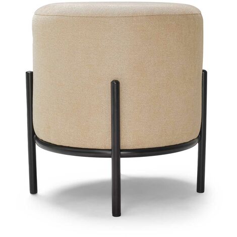 BONN LINEN - Kleiner runder Hocker aus Stoff