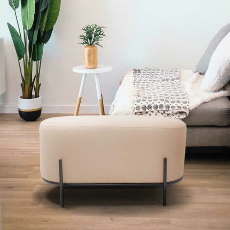 LIPSIA LINEN - Ovaler Hocker aus Stoff