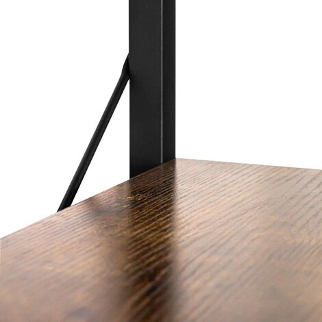 Ganbaru - B cherregal mit 6 Ebenen im industriellen Stil, 80x30xH180 cm