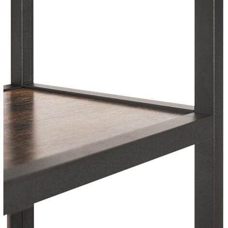 Edo - B cherregal im industriellen Stil mit 3 offene F cher und 2 T ren, 76x33xH163 cm