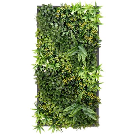 Giungla - K nstlicher vertikaler Garten, Panel mit schwarzem PVC-Rahmen ...