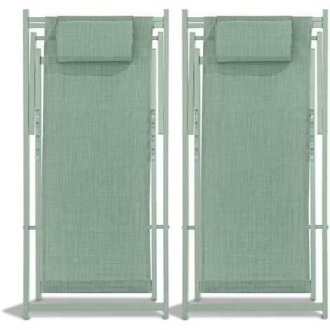 Mezzaluna - Set aus 2 klappbaren Liegest hlen aus Aluminium und Textilene. Design-Gartenliege ...