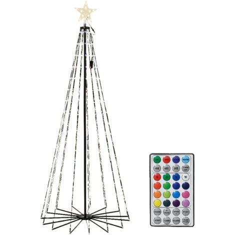 ALBERO CONICO ILLUMINATO A LED MULTICOLOR RIPIEGHEVOLE H210CM