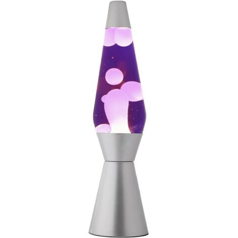 ITotal XL1766 Lampe à Lave 36 cm avec Base Argentée, Liquide Violet et ...
