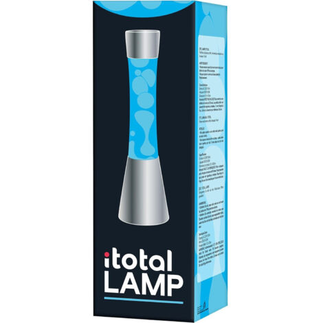ITotal XL1756 Lampe à Lave 40 cm avec Base Blanche, Liquide Bleu et ...