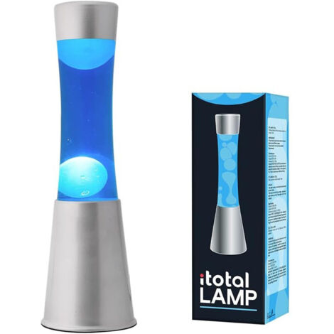 ITotal XL1756 Lampe à Lave 40 cm avec Base Blanche, Liquide Bleu et ...