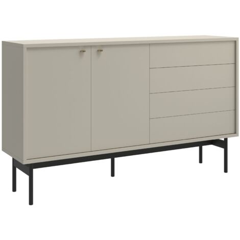 Selsey Olar - Sideboard 2-türig mit vier Schubladen, Greige, 154 cm