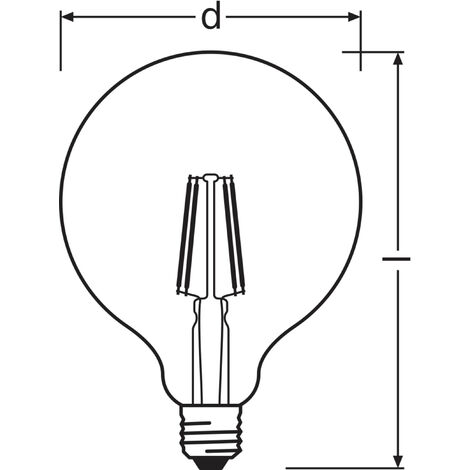 Ledvance/Osram „Classic“ LED-Glühbirne E27 6,5W 725Lm 2400K 300º IP20 Dimmbar