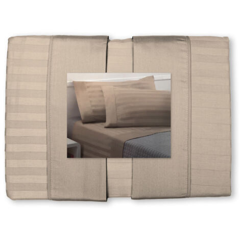 Completo Lenzuola Matrimoniali Cotone Tortora Levante, Set Lenzuola ...