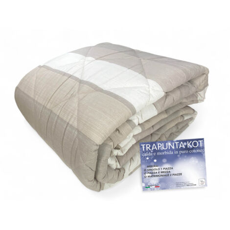 Trapunta Kot Riga Beige - Copriletto Invernale in Puro Cotone - Made in ...
