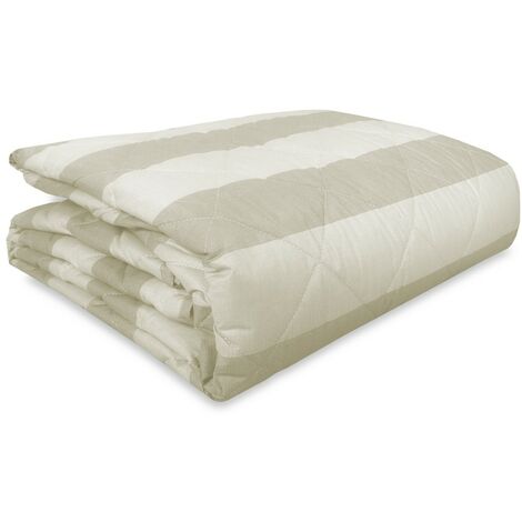 COPRILETTO trapuntato RIGATO francese BEIGE ECRÙ in PURO cotone 1 ...