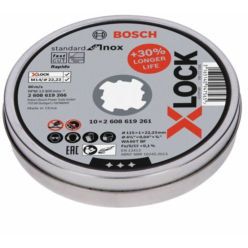 1,0 PZ Di BOSCH-A 10 DISCHI PER INOX XLOCK 115X1,0 MM