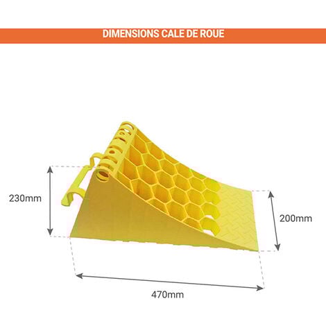 Cale de roue grand modèle avec poignée - Charge max 6.5 tonnes - 4884020