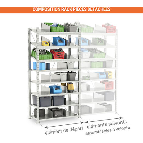 Rayonnage pour pièces détachées - Élément de suivant - 2000x1000x500mm ...