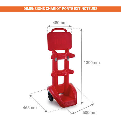 Chariot porte extincteurs - 2 extincteurs de 12kg maximum - WEX01-CORE