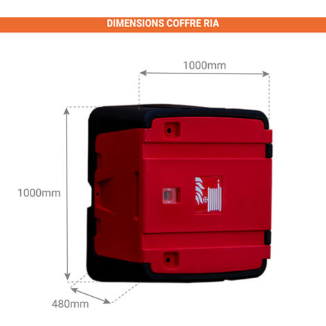Coffre RIA - Stockage enrouleurs tuyaux incendie - 1000 x 1000 x 480mm ...