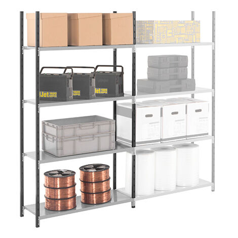 Rayonnage tôlée 4 niveaux - Module suivant - 1750x1000x366mm - Charge ...