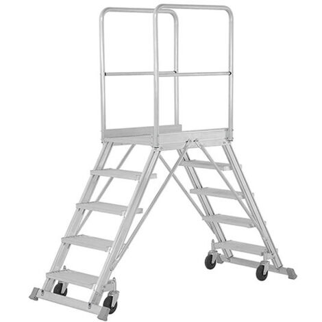 Plateforme mobile 2x3 marches - Hauteur max. de travail 2.73m - 6389-03
