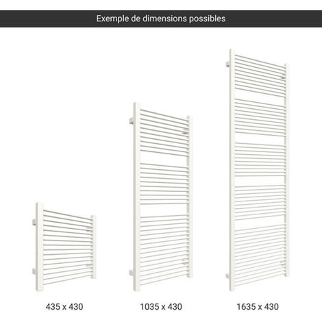 Sèche-serviette mixte blanc - (HxL) 735x430mm - 400 Watt - Watt ...