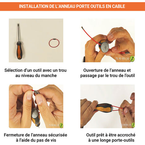 Anneau porte-outils en câble - 3 pièces - TS9000110