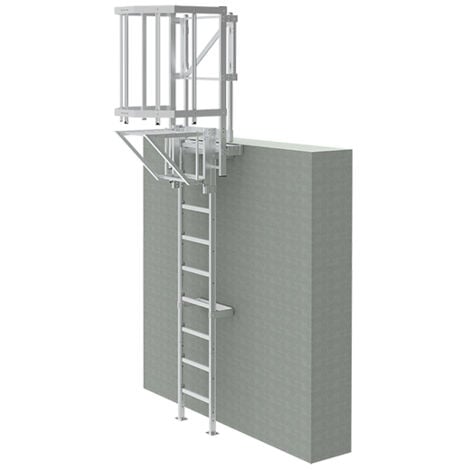 Echelle à crinoline avec trappe de condamnation - Hauteur 7.20m à 7.40m ...