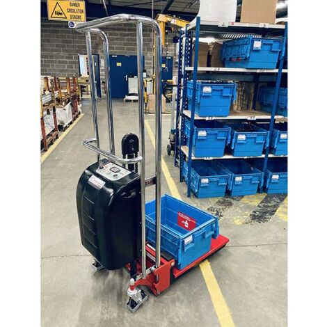 Chariot gerbeur semi électrique 400kg 2en1 - Plateau amovible 650x560mm ...