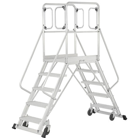 Plateforme mobile 2x4 marches - Hauteur max. de travail 2.97m - 688904-GC2P