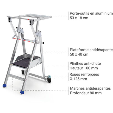PIRL 2 marches - Hauteur max. de travail 2.50m - PIRL2RM