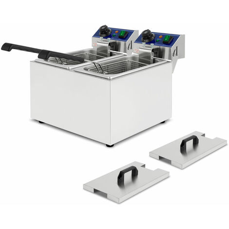 VERTES Friteuse Fritteuse Fritöse Edelstahl 2x 8L (6000W, 230V ...
