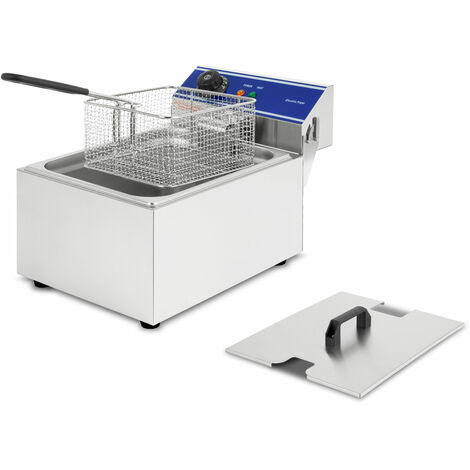 Friteuse électrique pro 10L 3000W 230V inox zone froide 50-200°C – VERTES
