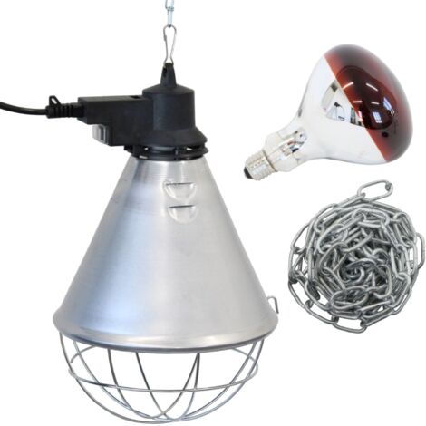 Oypla Poultry Heat Incubator Lamp 175W w. Red Bulb For Chicks/Puppies