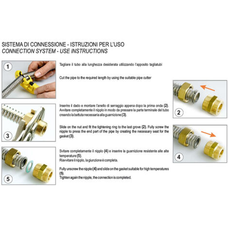 Set di raccordi autocartellanti per tubazione inox DN20 1" (4 Dadi+4 ...