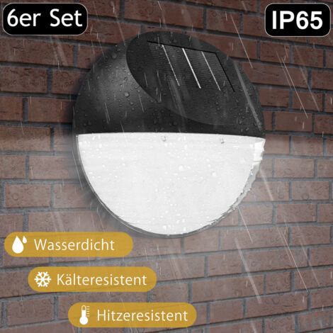 MONZANA® Solarlampe Außen 6er Set LED IP65 Solar Wandleuchte ...