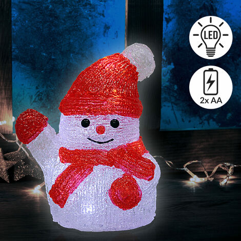 Monzana LED Acryl Figur Weihnachten Außen Innen Schneemann Santa Eisbär ...