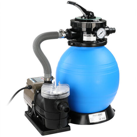 Monzana Sandfilteranlage mit Vorfilter 7 Wege Ventil XL Tank 9.600 l/h ...