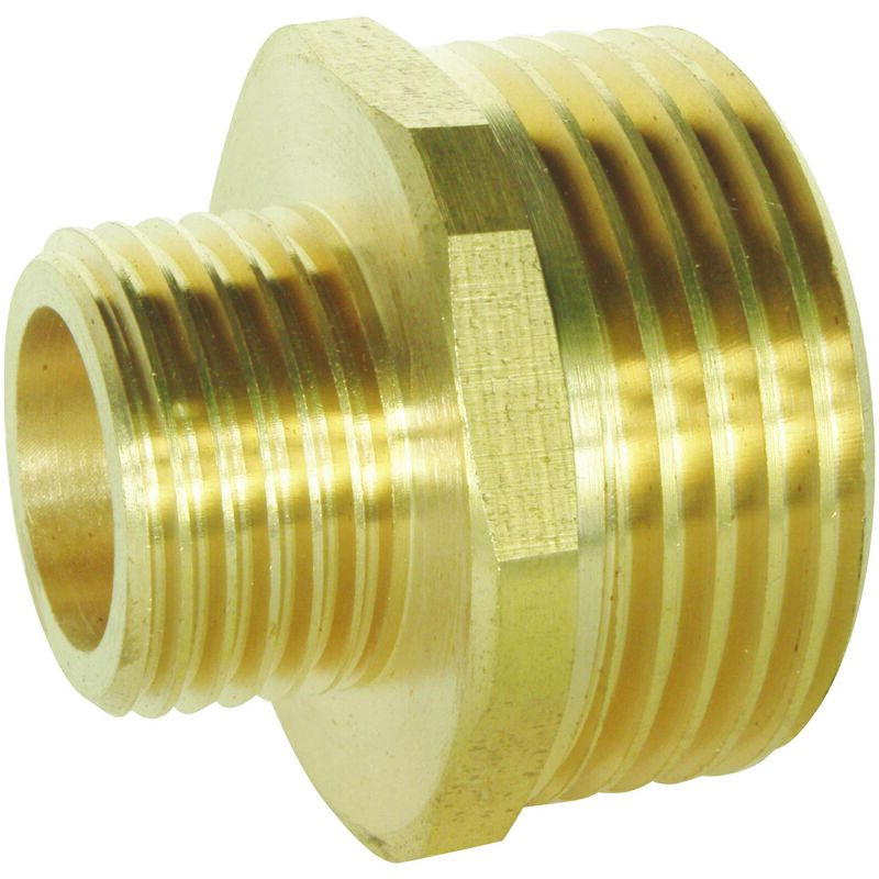 Mamelon laiton brut à visser - Réduit Double Mâle 26/34 -15/21 - Sachet 2 pièces