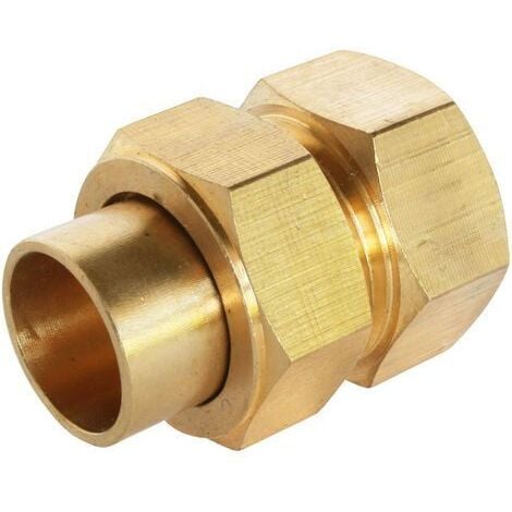 Raccord laiton à souder - Raccord union droit 3 Pièces Ø12 - Femelle 12/17