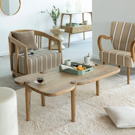 Table basse vague en bois de manguier Zola