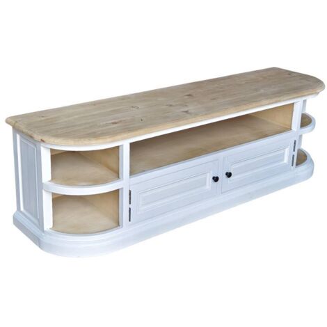 Meuble TV en bois recyclé blanchi Garance