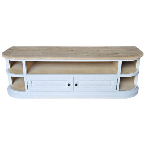 Meuble TV en bois recyclé blanchi Garance