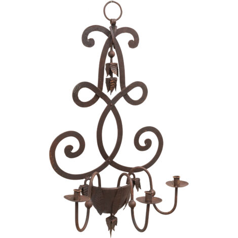 Candelabro de hierro forjado 55x36x108 Acabado óxido antiguo Candelabro ...