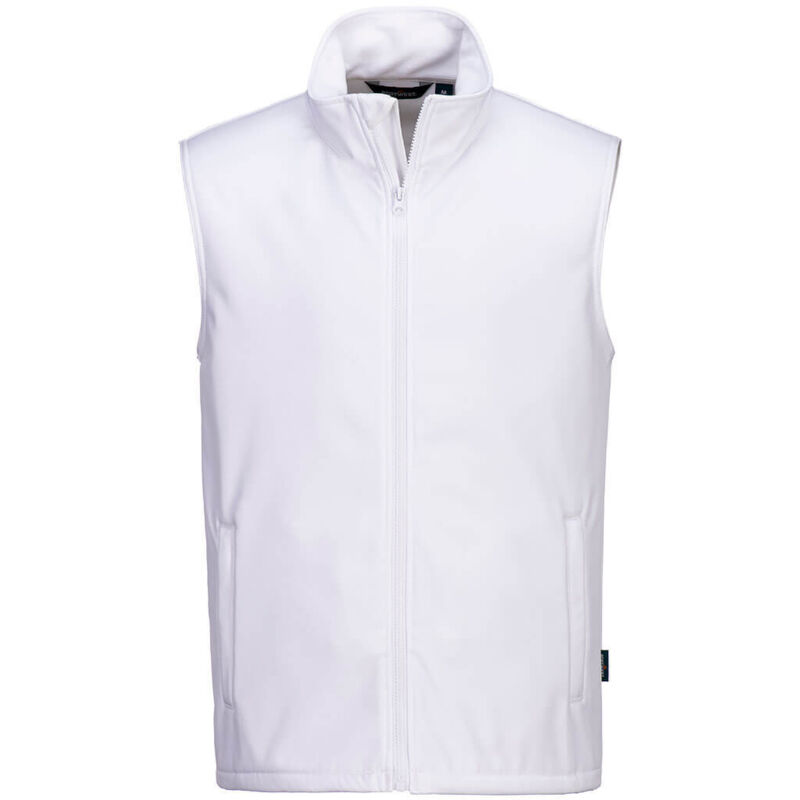 Chaleco softshell Print & Promo (2 capas) corta vientos PORTWEST TK22 M Blanco