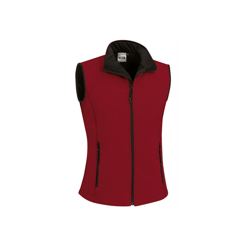 Chaleco de mujer con cuello alto y corte entallado de tejido softshell CANDICE VALENTO S Rojo loto
