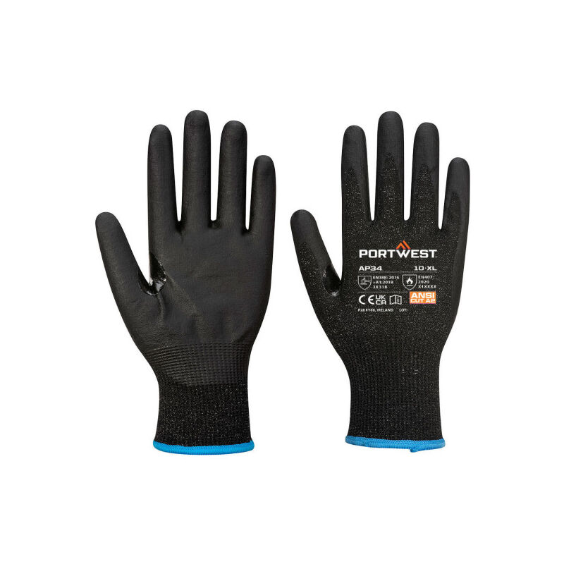 Guante LR15 de Espuma de Nitrilo Touchscreen PK12 Negro galga 15 sin ...