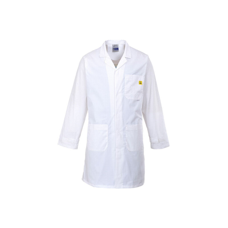 Bata ESD antiestática colores corporativos AS10 M Blanco